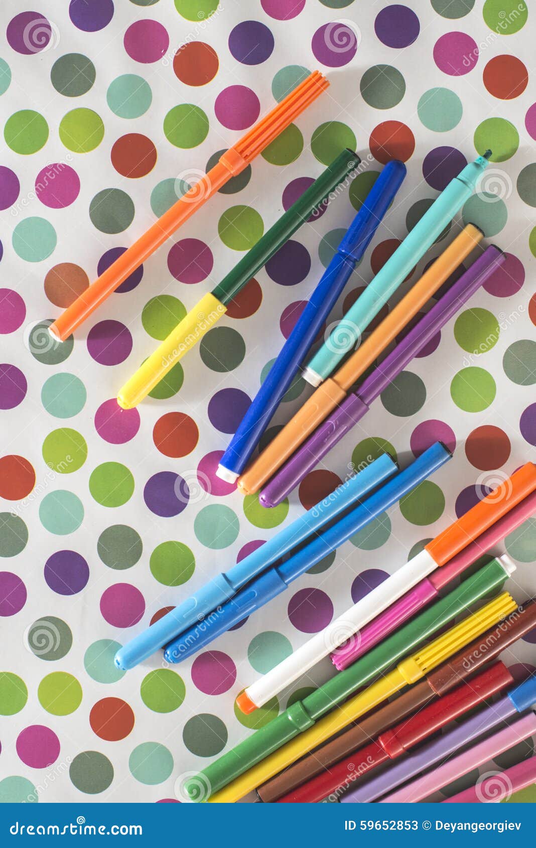 Pens on Colorful Background Stock Image - Image of graphic, collection ...