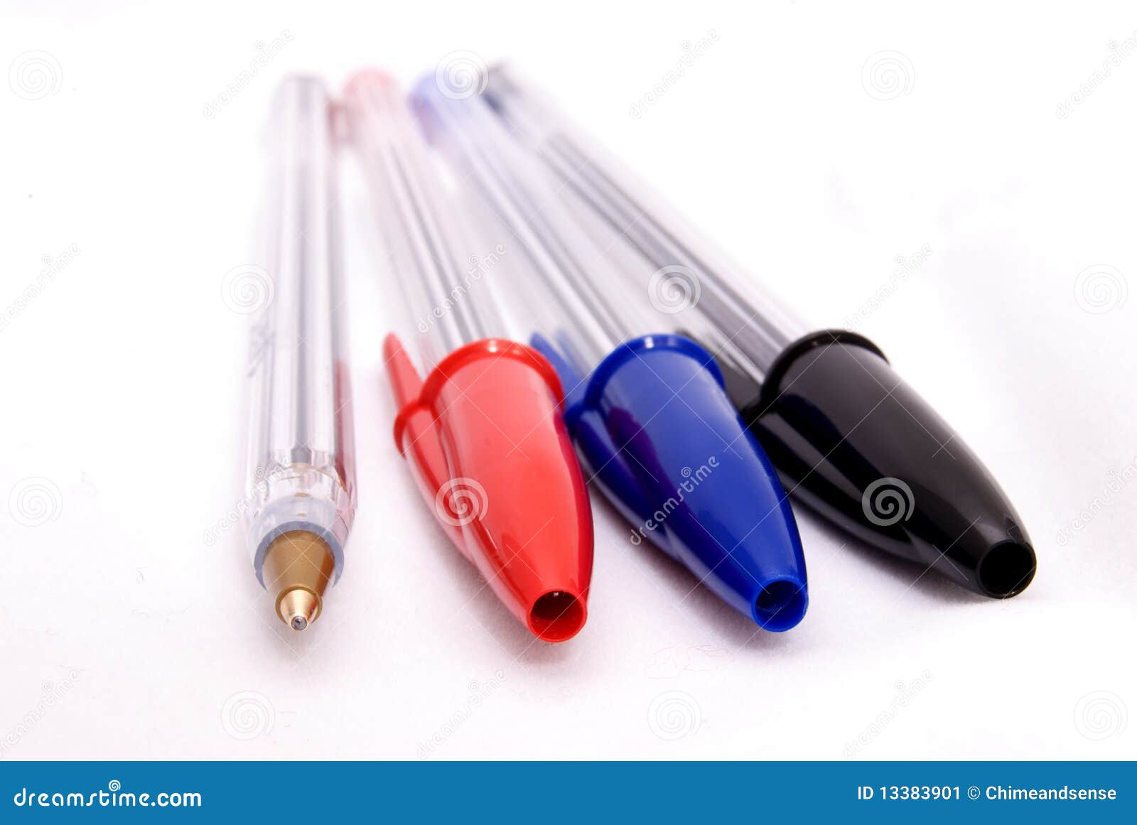 Pens of different colours stock image. Image of three - 13383901