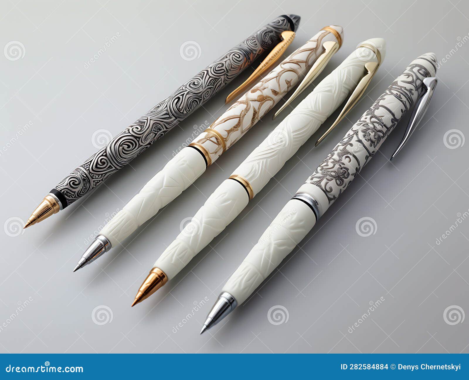 Pens with Different Writing Surfaces, in the Style of Organic Shapes on ...