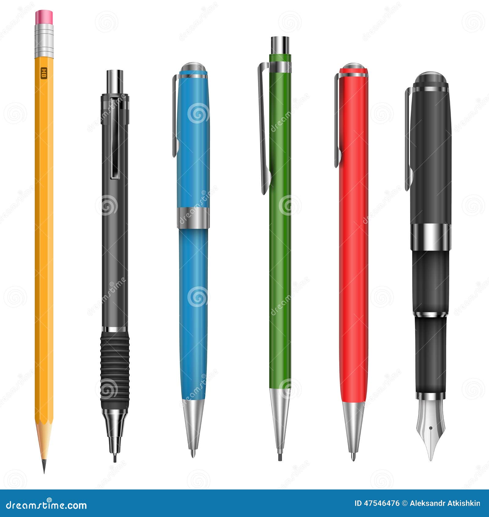 Pens and pencil stock vector. Illustration of office - 47546476