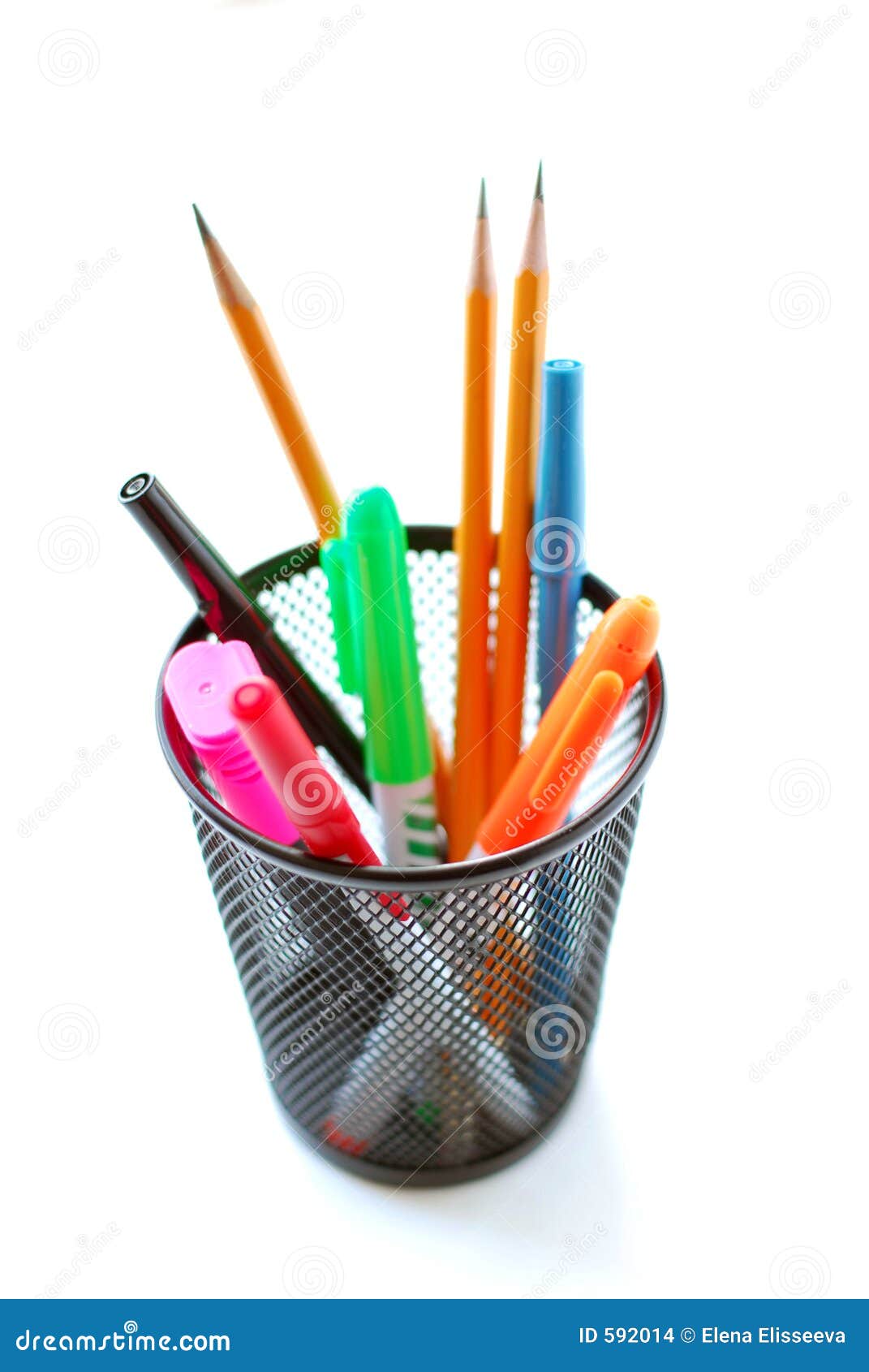 Pencils And Pens In A Cup