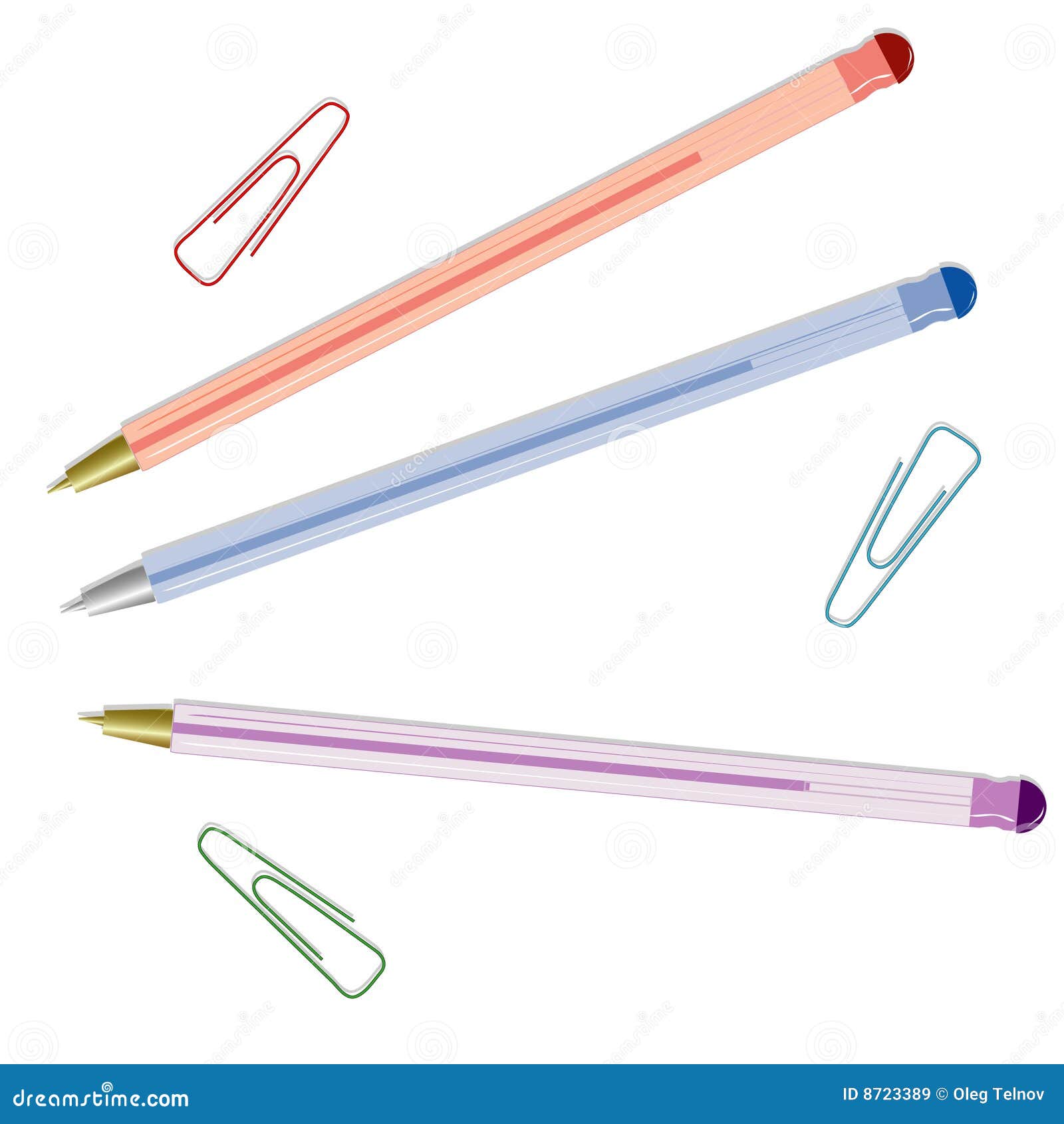 Pens and staples stock vector. Illustration of bureaucratic - 8723389