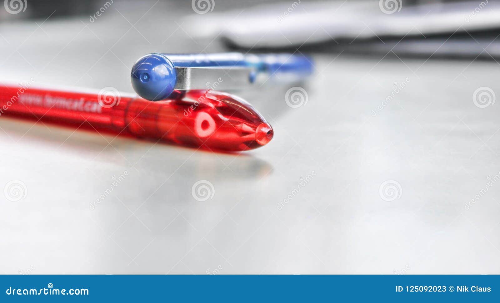 Pens on Top of the Work Table Stock Image - Image of background, single ...