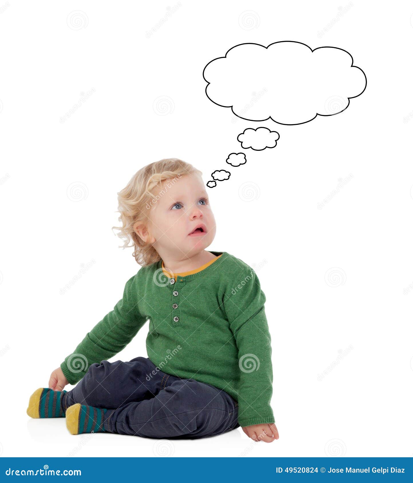 Pensamento Bonito Do Bebê Isolado Ilustração Stock - Ilustração de ...