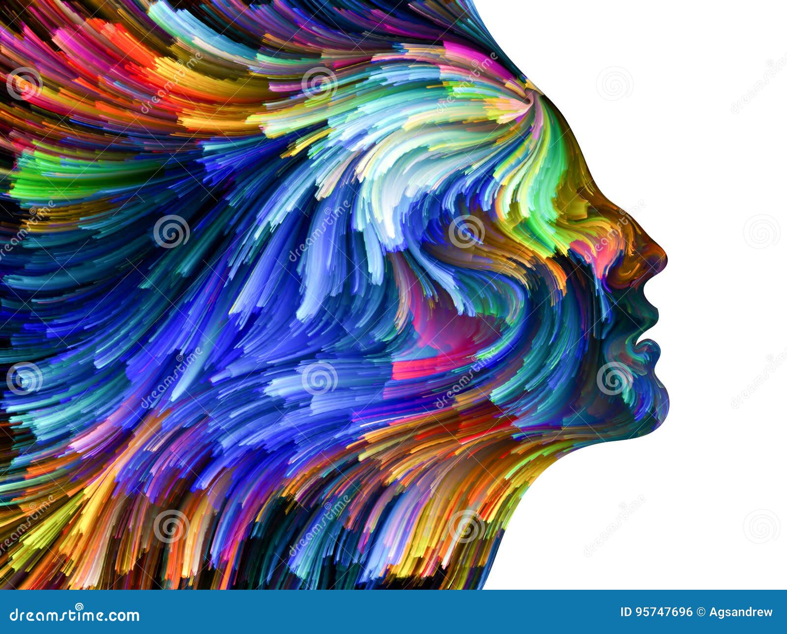 Pensamiento del color stock de ilustración. Ilustración de nariz - 95747696