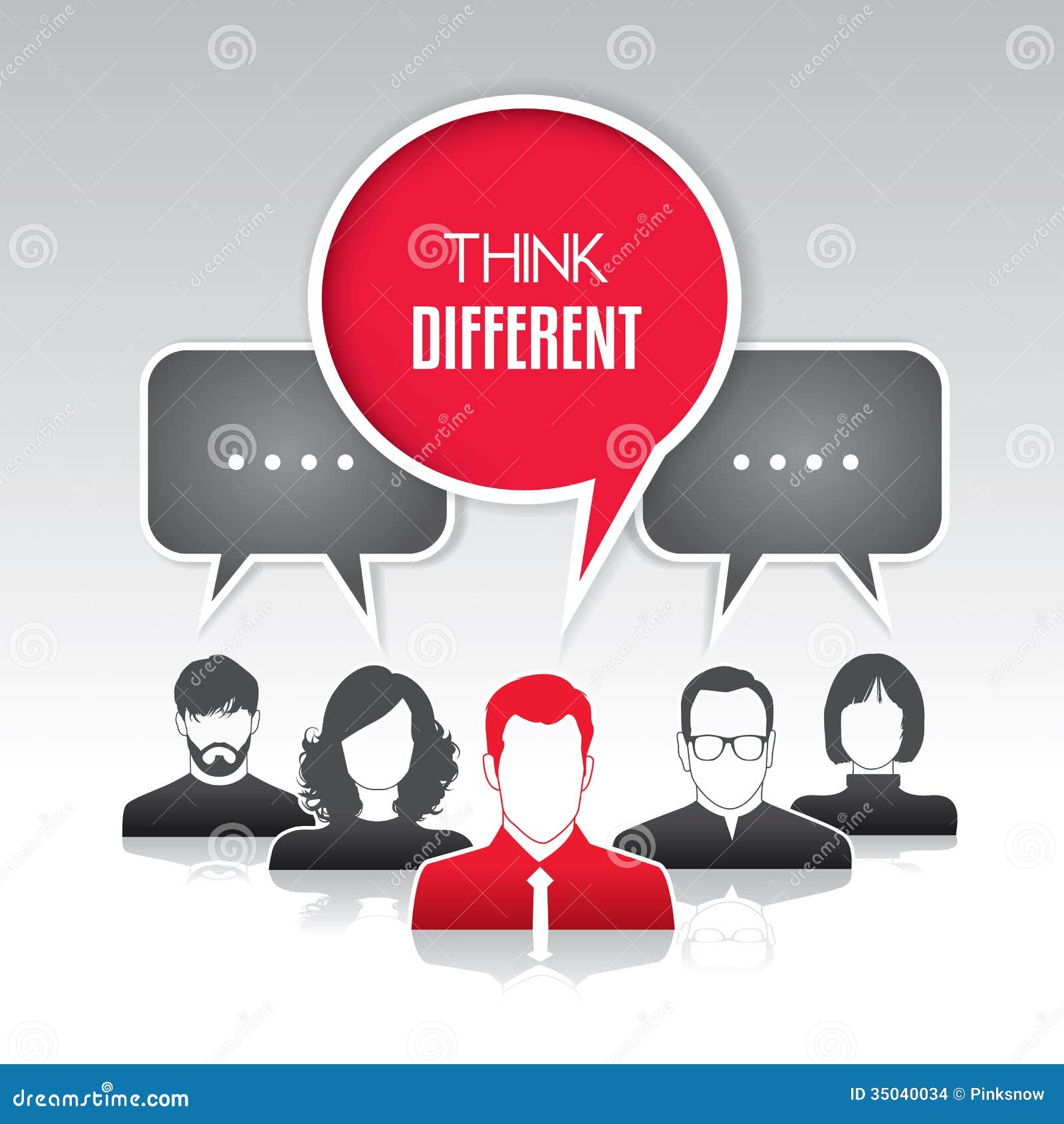Pense diferente ilustração do vetor. Ilustração de grupo - 35040034
