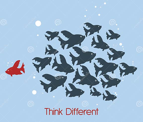 Pense diferente ilustração do vetor. Ilustração de maneira - 48782315