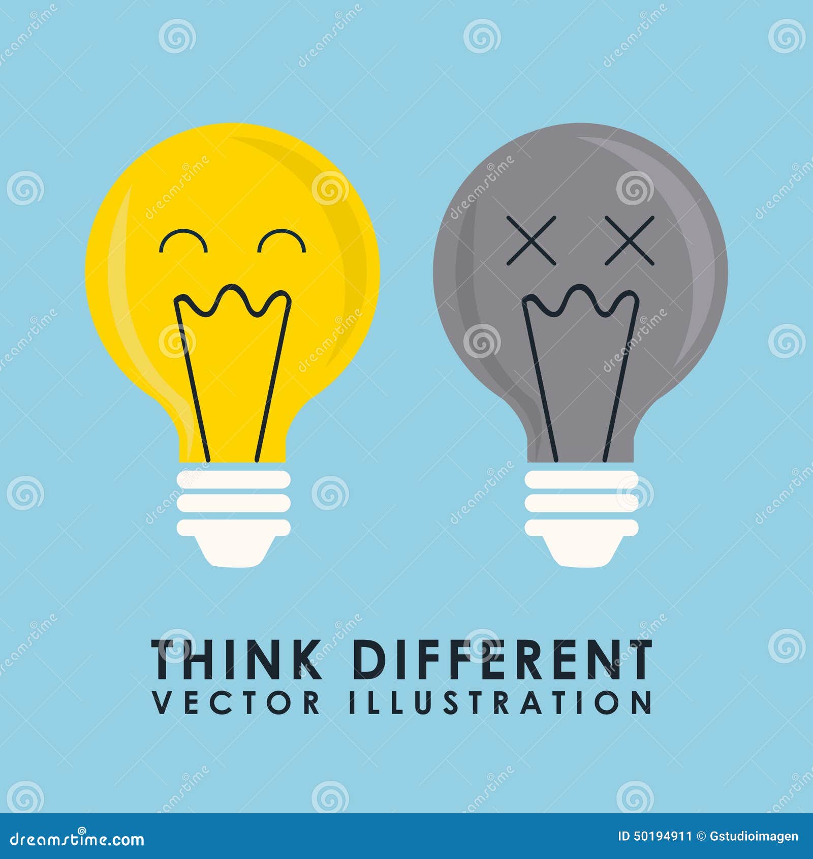 Pense diferente ilustração do vetor. Ilustração de creativo - 50194911