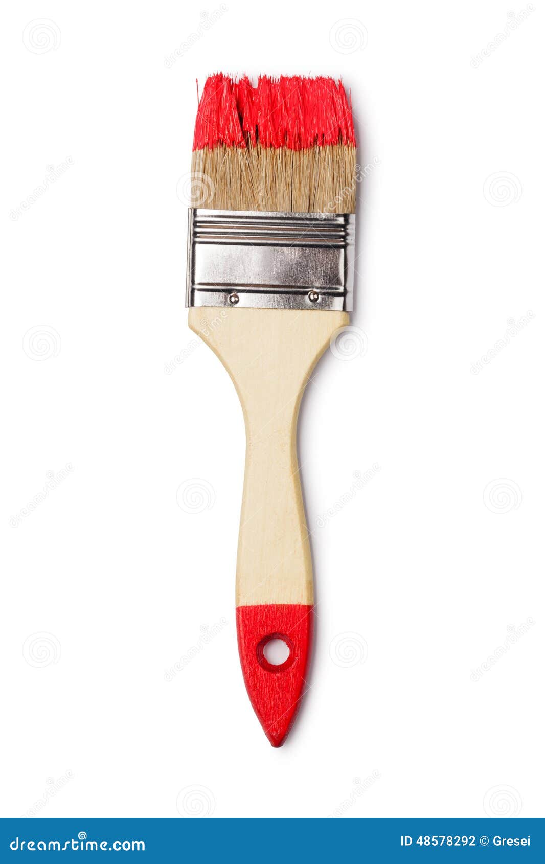 Penseel met rode verf stock foto. Image of penseel, versieren - 48578292