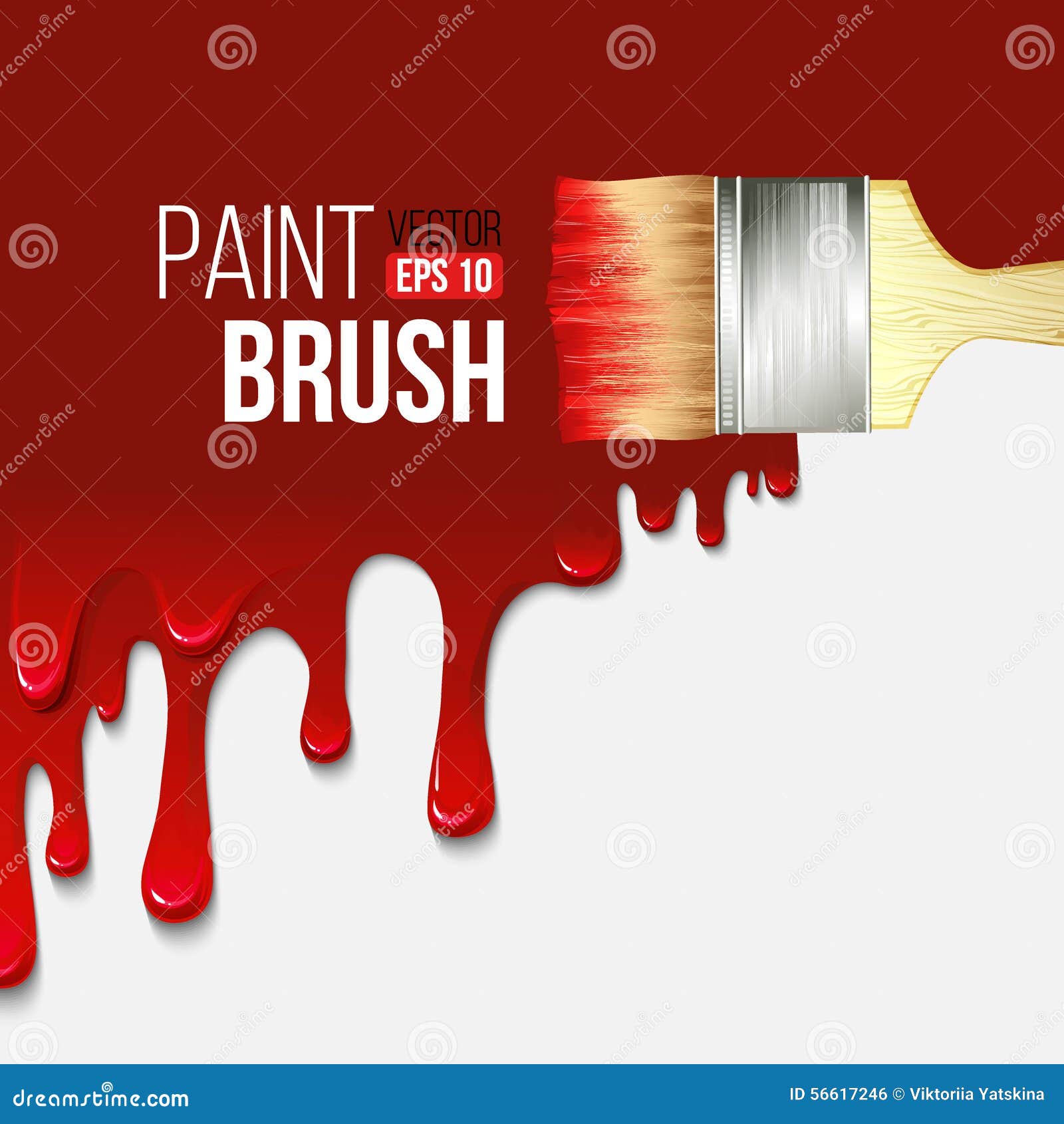 Penselen Met Druipende Verf Vector Vector Illustratie - Illustration of ...