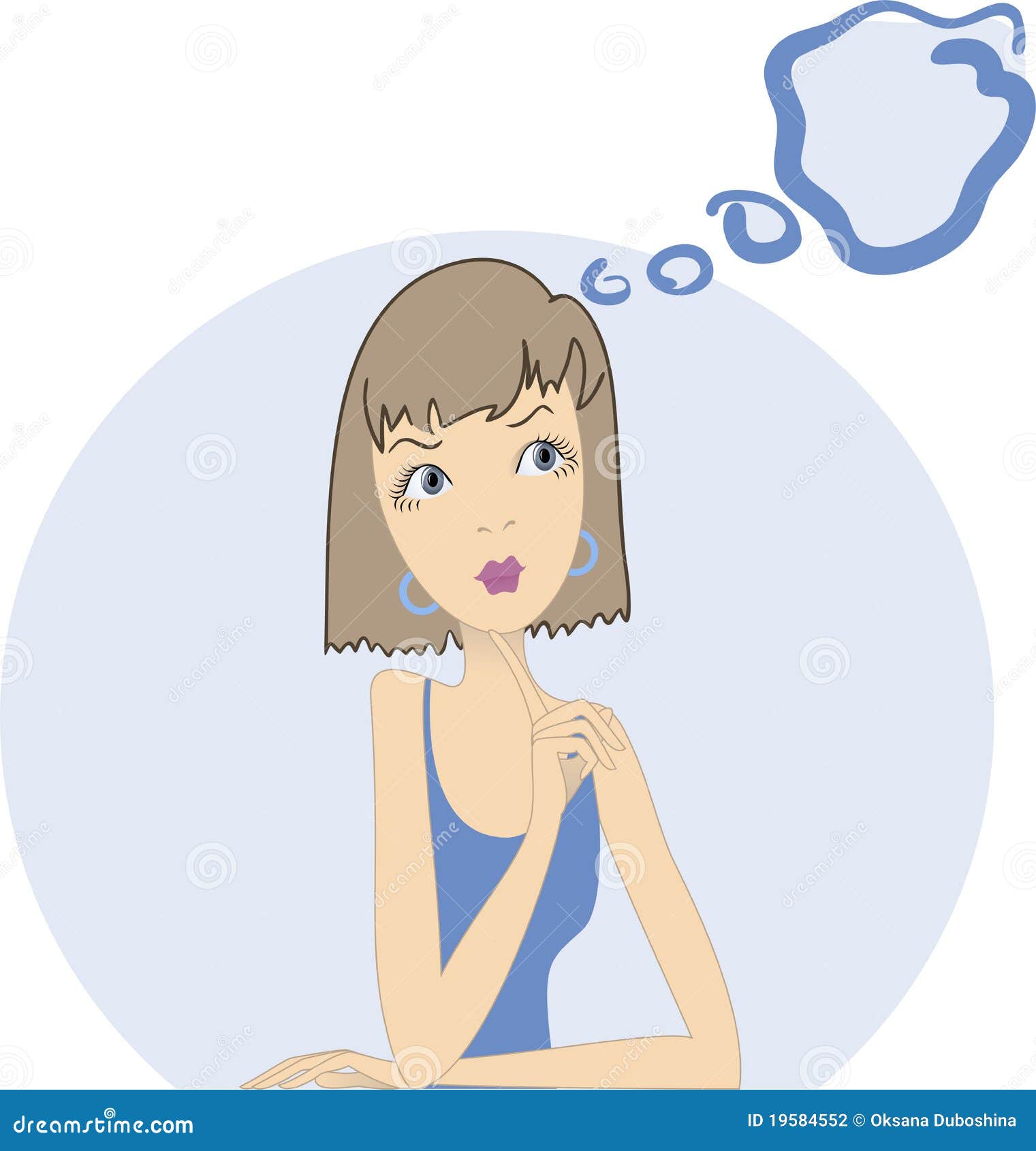 Penser de fille illustration de vecteur. Illustration du blanc - 19584552