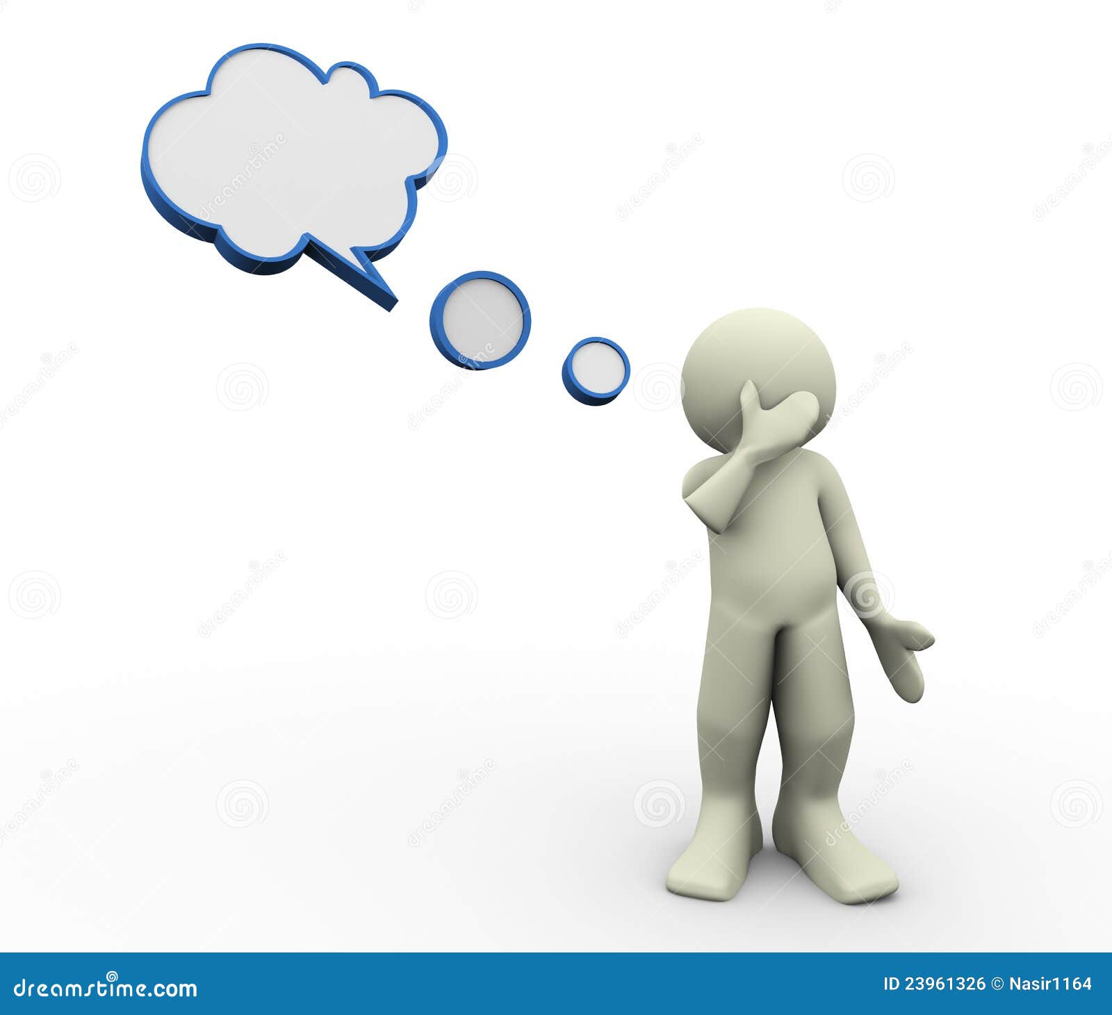 Penser De L'homme 3d Image libre de droits - Image: 23961326