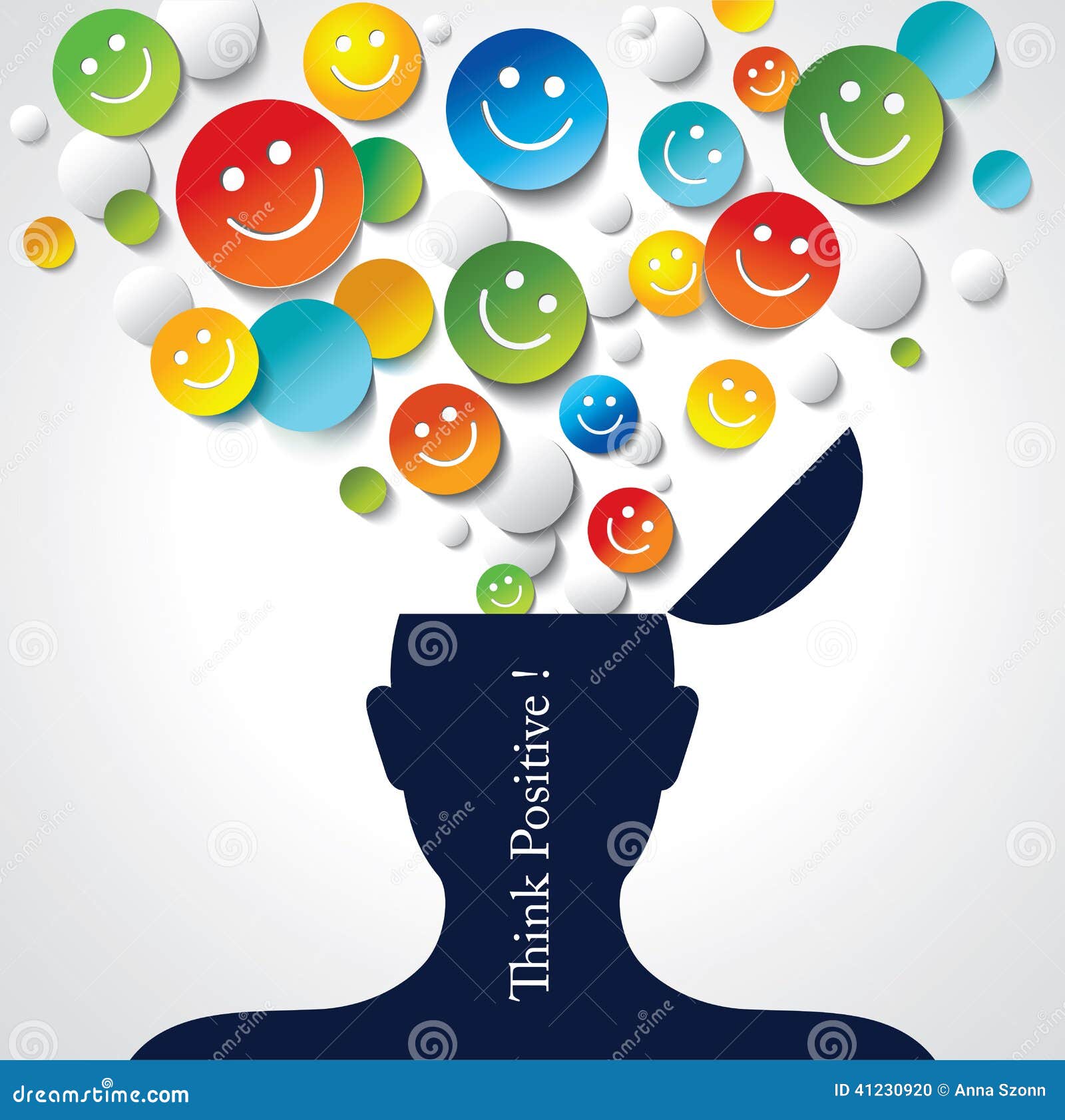 Penser positif illustration de vecteur. Illustration du ombre - 41230920