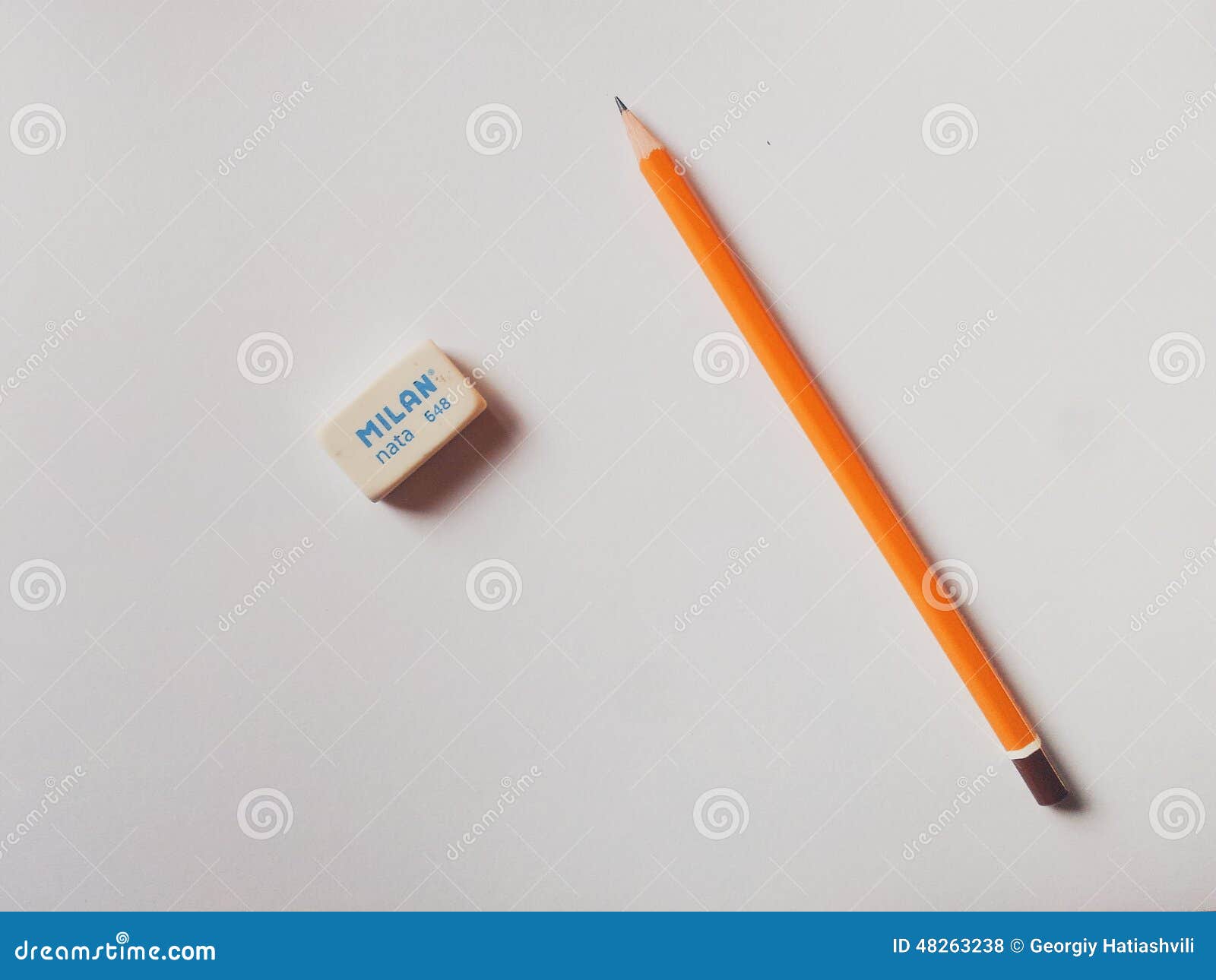 Pensil and eraser on paper editorial stock photo. Image of eraser ...