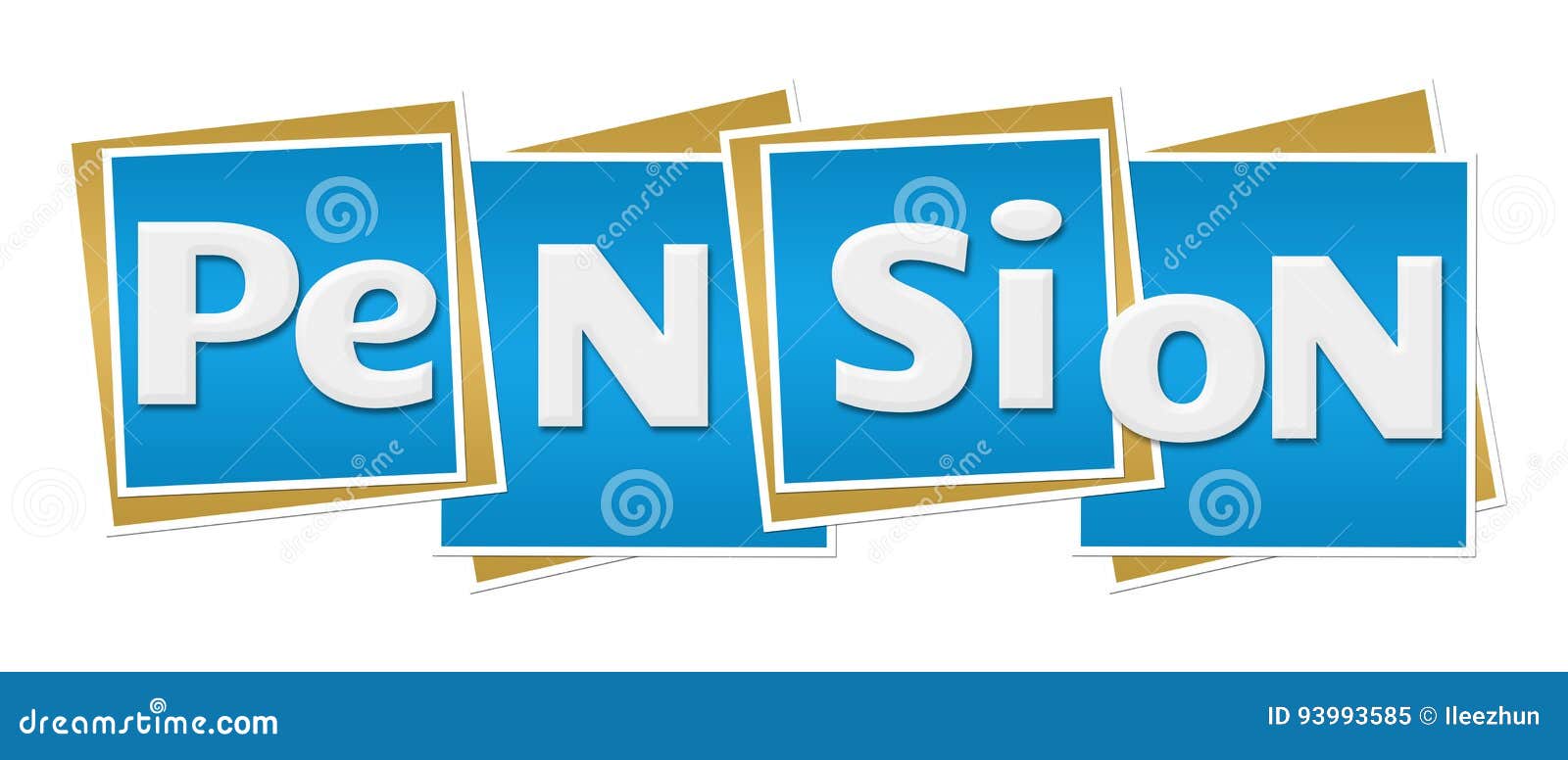 Pension Blue Blocks stock illustration. Illustration of retirement ...