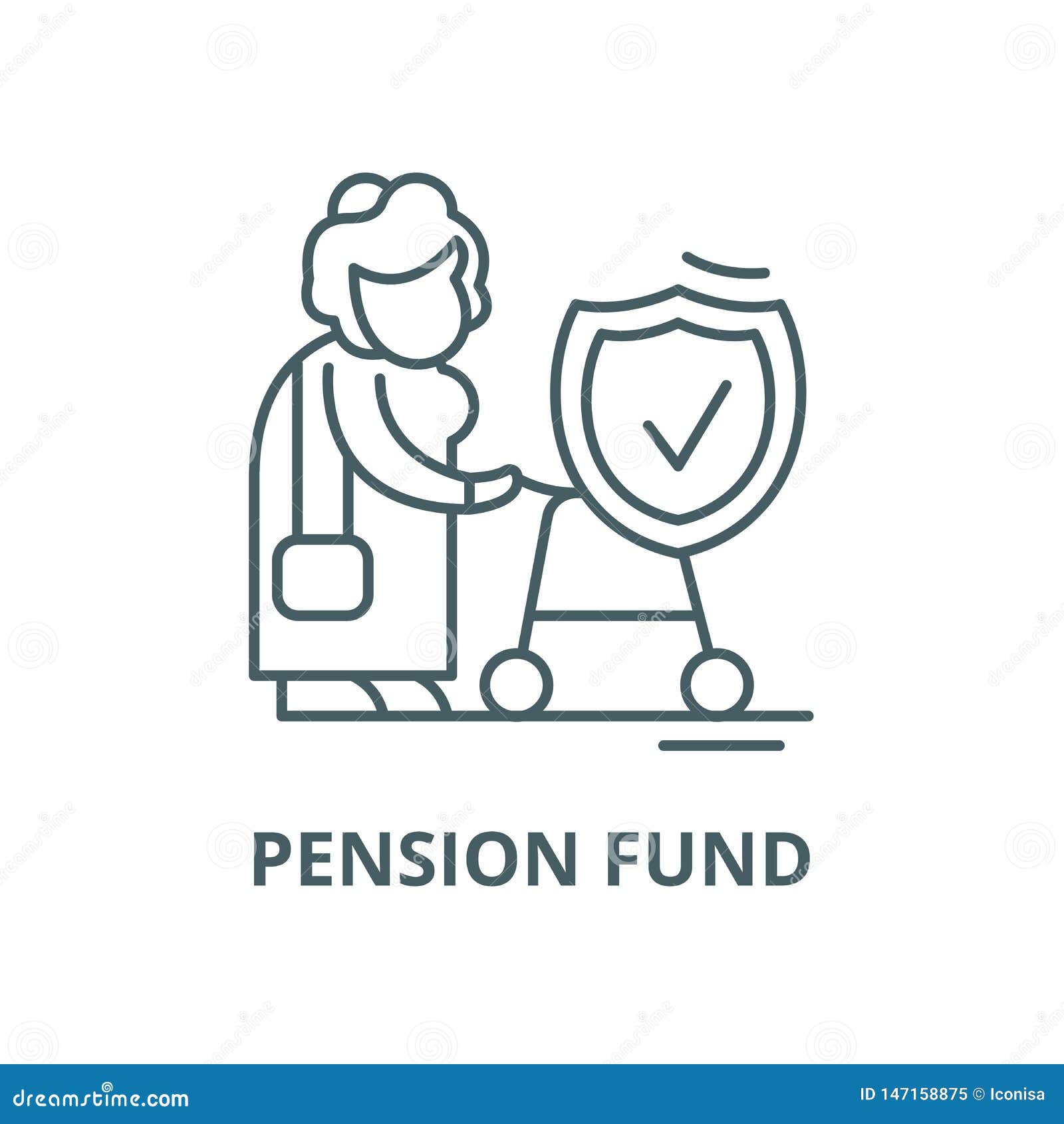 Pension Fund Vector Line Icon, Linear Concept, Outline Sign, Symbol ...