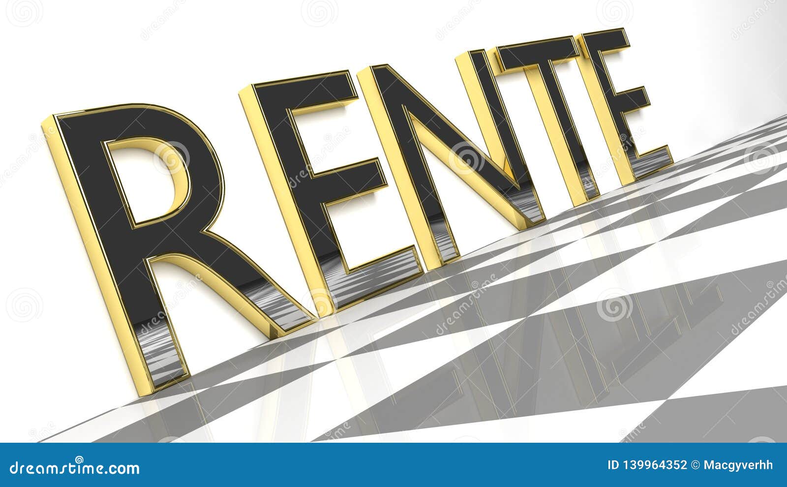Pension Sign in Gold and Glossy Letters Stock Illustration ...