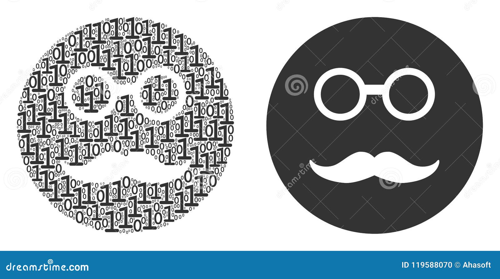 Pension Smiley Collage of Binary Digits Stock Vector - Illustration of ...