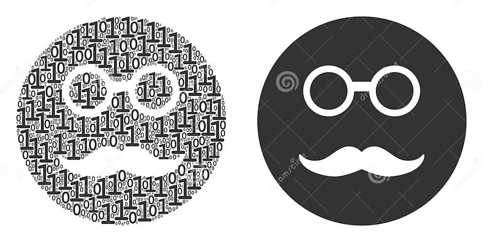 Pension Smiley Collage of Binary Digits Stock Vector - Illustration of ...