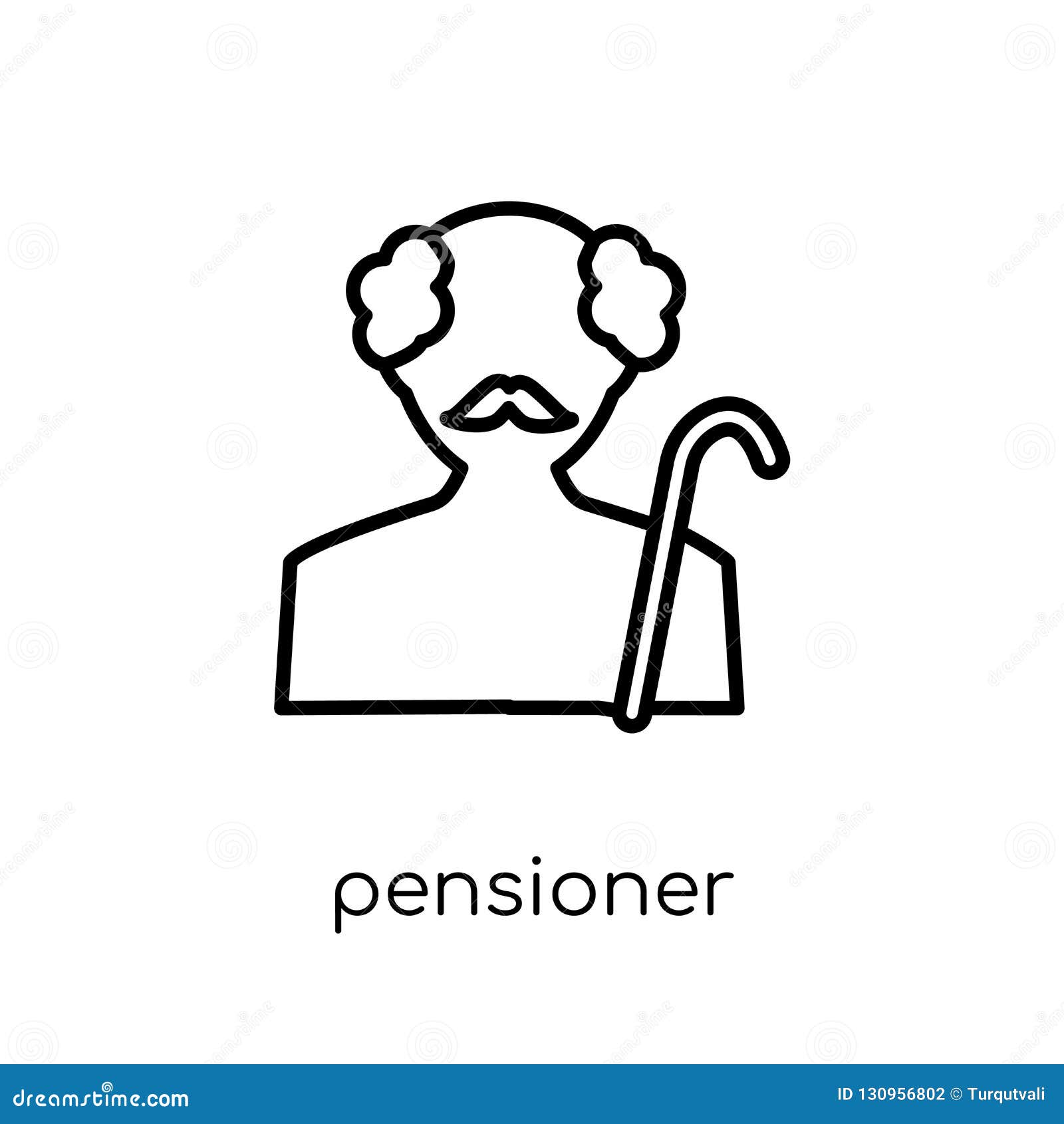 Pensioner Icon. Trendy Modern Flat Linear Vector Pensioner Icon Stock ...