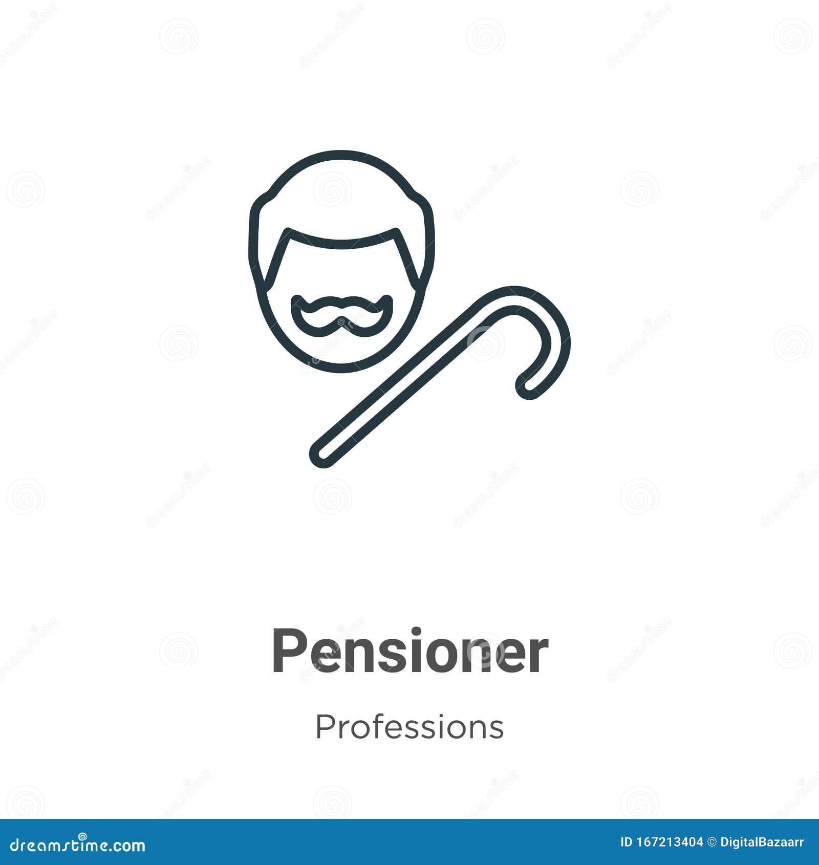 Pensioner Outline Vector Icon. Thin Line Black Pensioner Icon, Flat ...