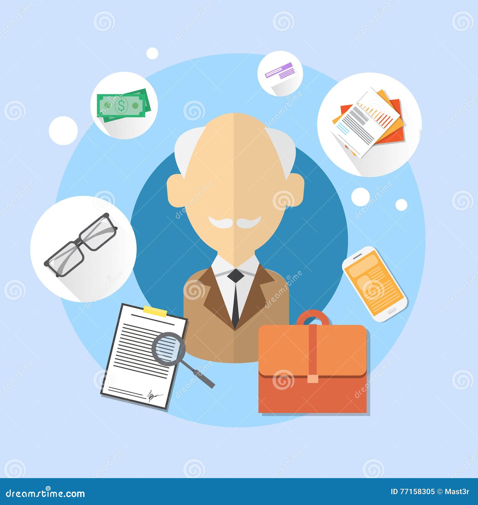 Pensioner Senior Man Bank Office Client Icon Stock Vector ...
