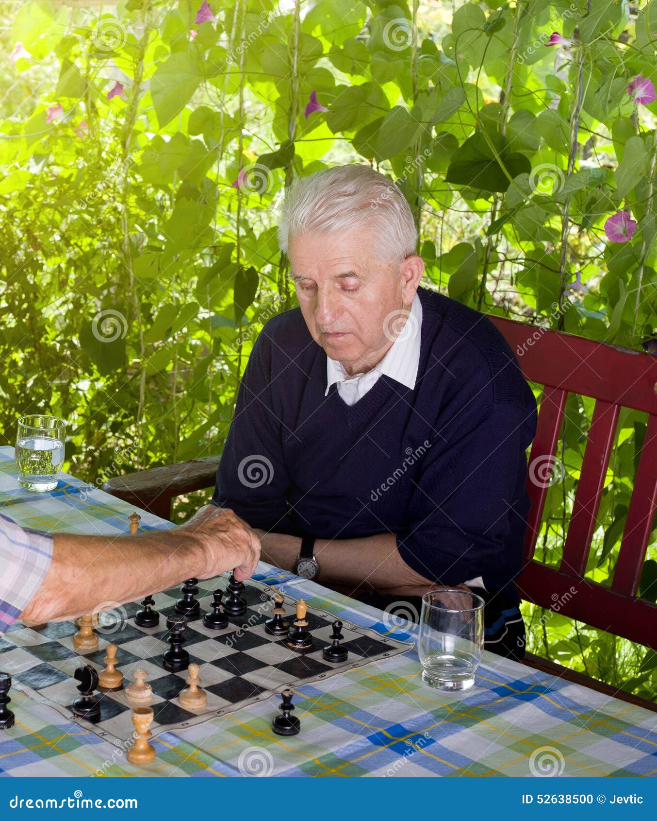Pensioners playing chess stock photo. Image of aged, play - 52638500