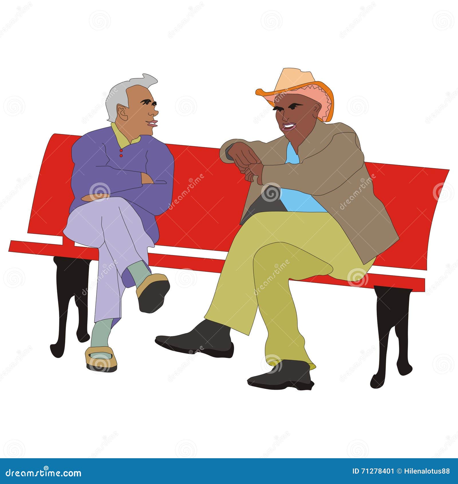 Pensioners talking stock illustration. Illustration of friends - 71278401