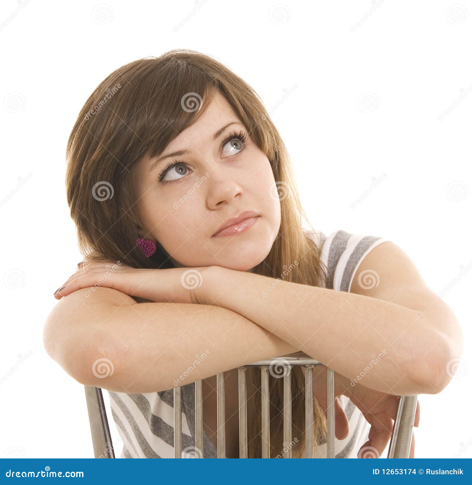 Pensive stock photo. Image of fashion, chair, lady, lifestyle - 12653174
