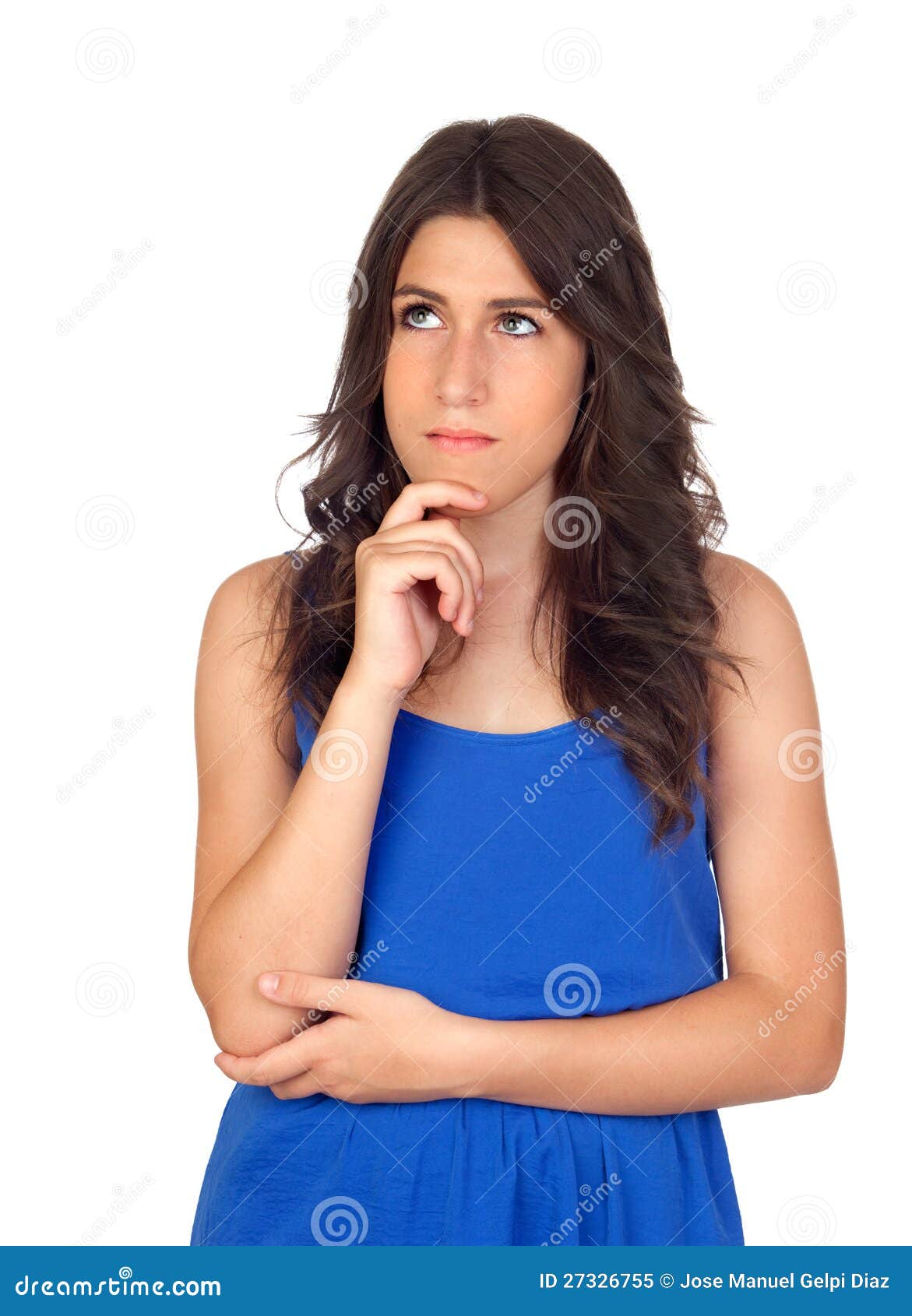 Pensive attractive girl stock image. Image of cheerful - 27326755