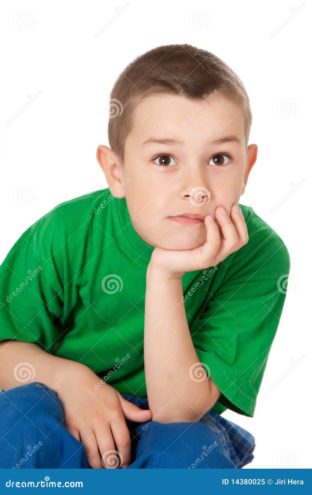 Pensive boy stock image. Image of concentrate, young - 14380025