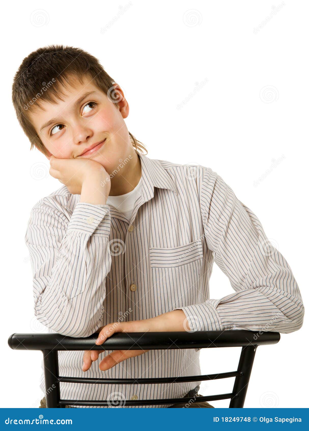 Pensive boy stock photo. Image of casual, cheerful, schoolchild - 18249748