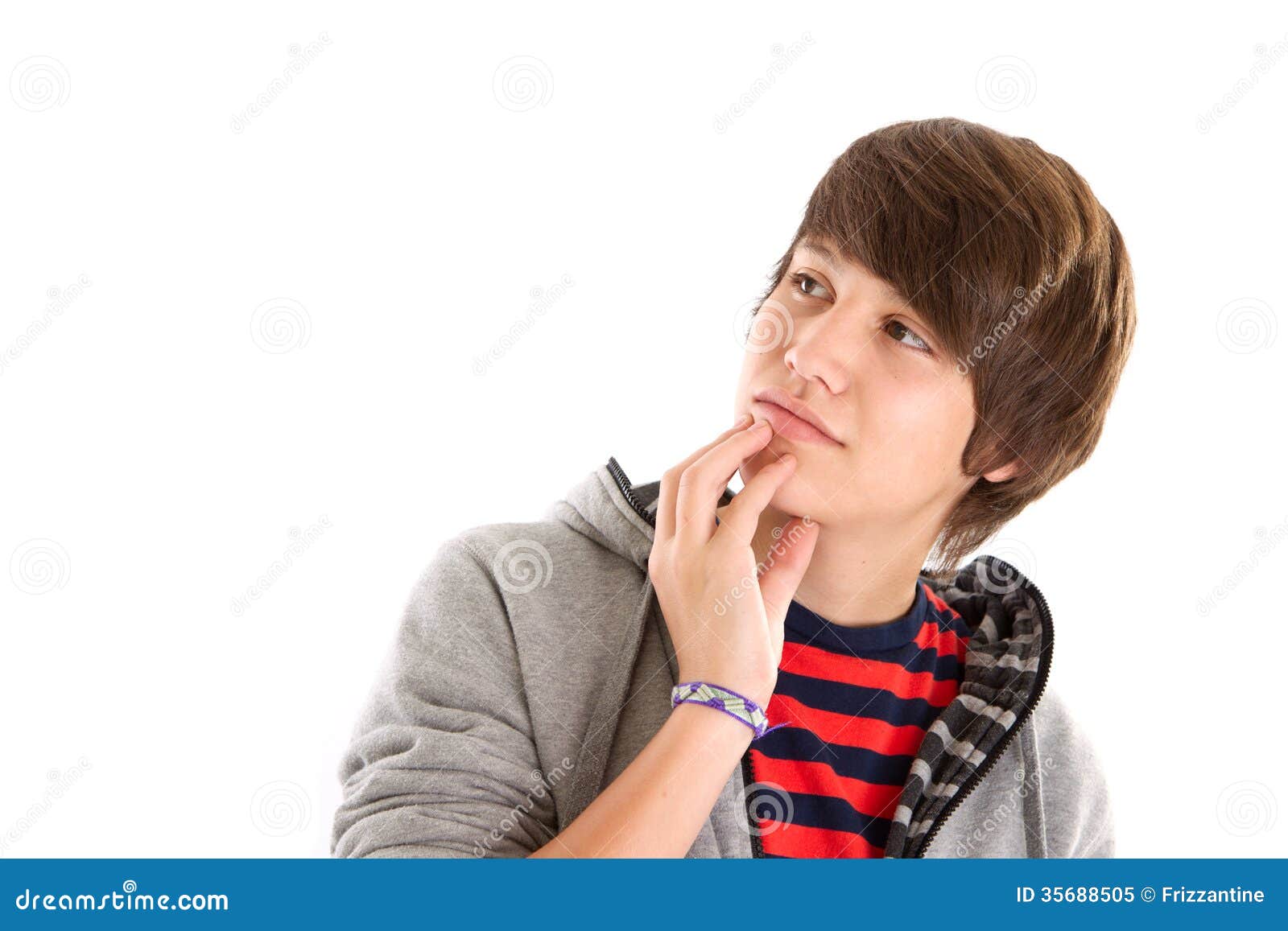 Pensive boy stock image. Image of hair, islolated, problem - 35688505