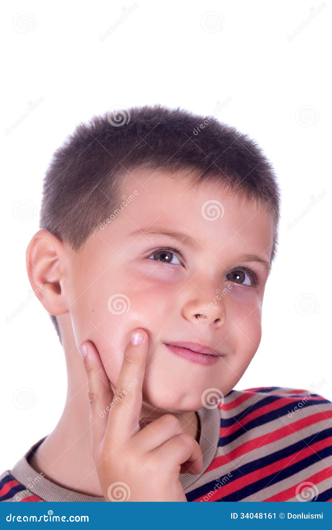 Pensive boy stock image. Image of kids, dresses, happy - 34048161