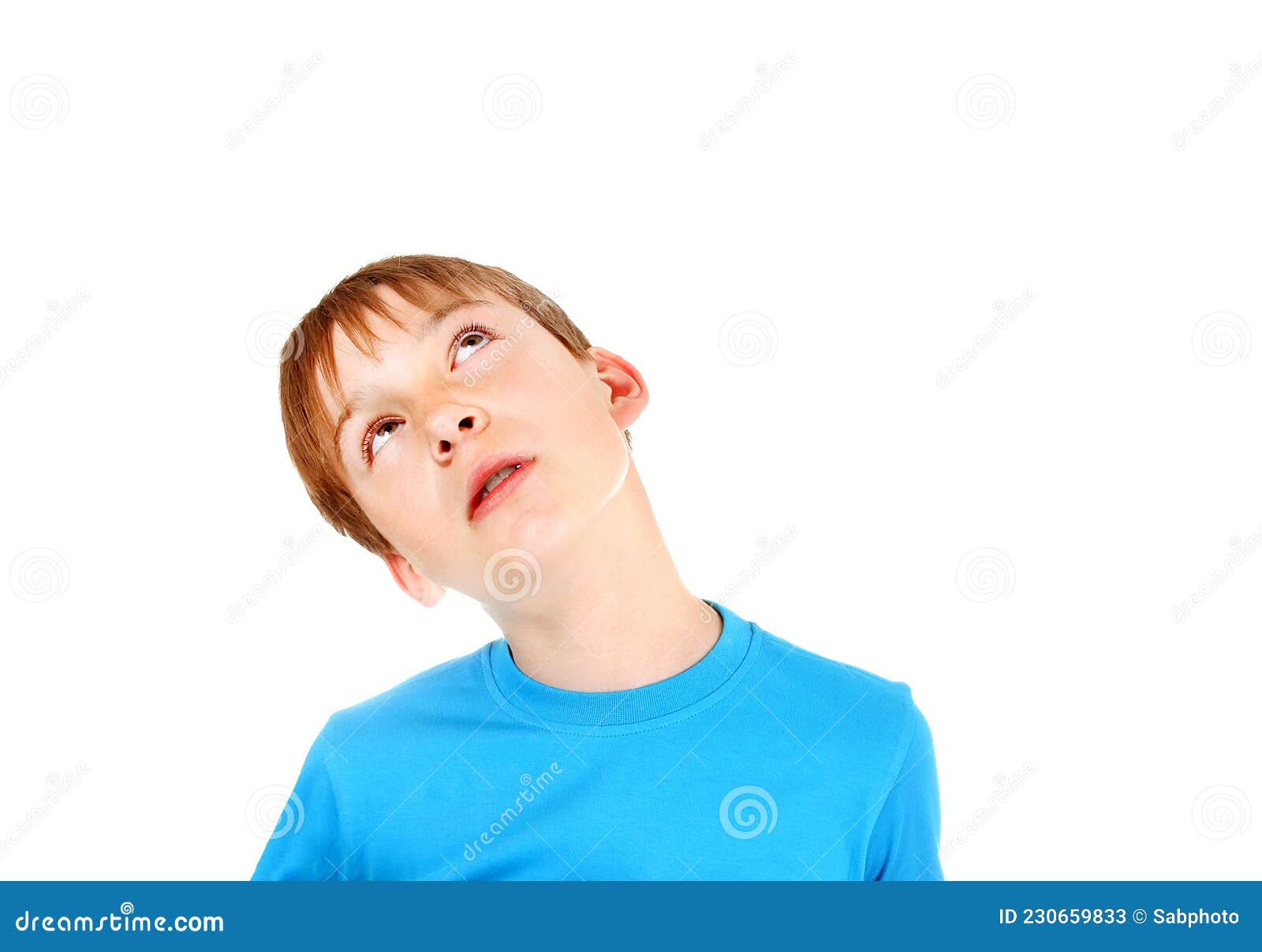 Pensive Boy is thinking stock image. Image of dilemma - 230659833