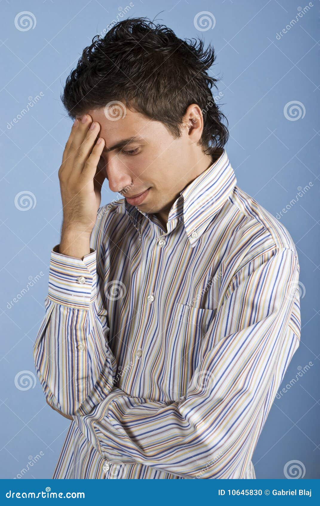 Pensive business man stock photo. Image of chin, face - 10645830