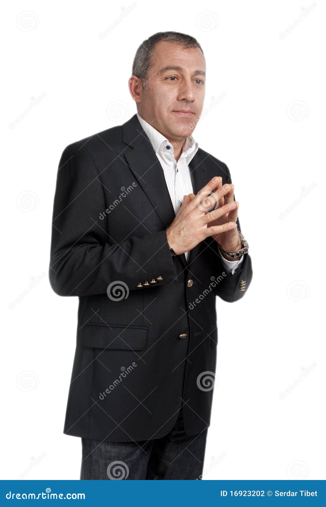 Pensive Business Man stock photo. Image of closed, jacket - 16923202