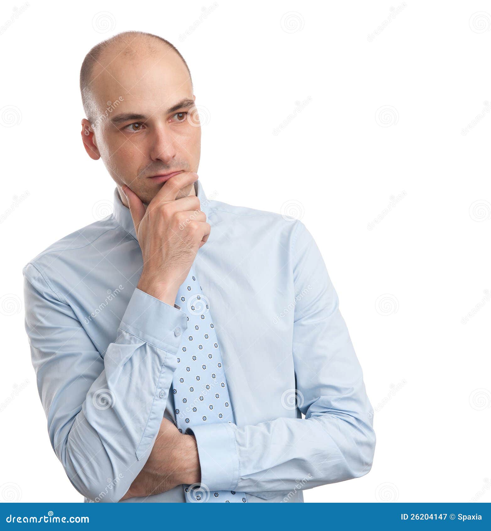 Pensive businessman stock image. Image of white, thinking - 26204147