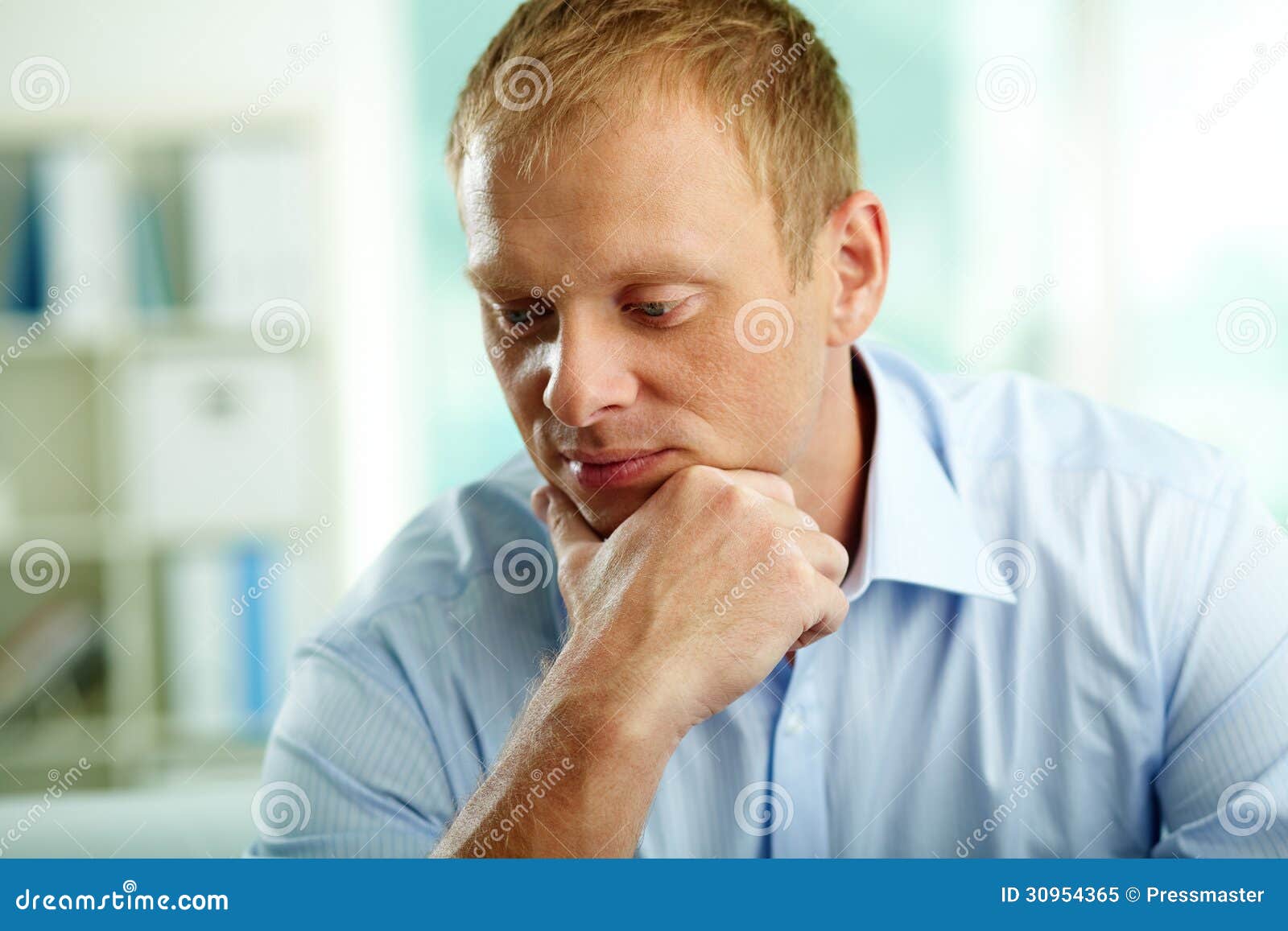 Pensive businessman stock image. Image of human, manager - 30954365