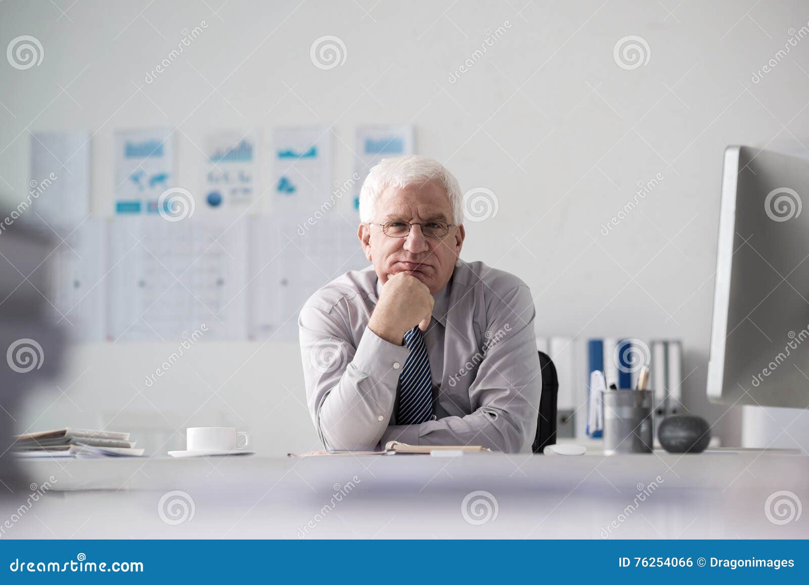 Pensive businessman stock photo. Image of idea, table - 76254066