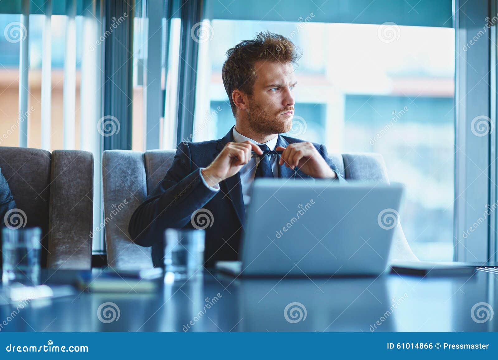Pensive businessman stock photo. Image of caucasian, successful - 61014866