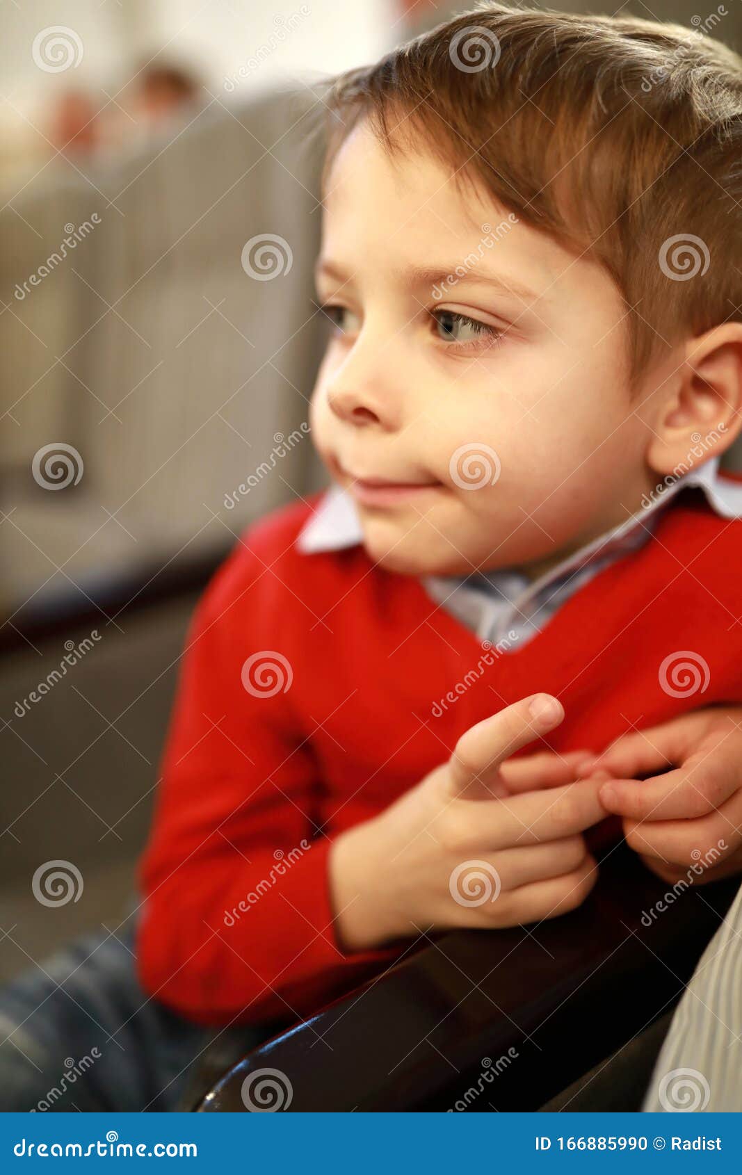 Pensive Child Watching Performance Stock Photo - Image of interior ...