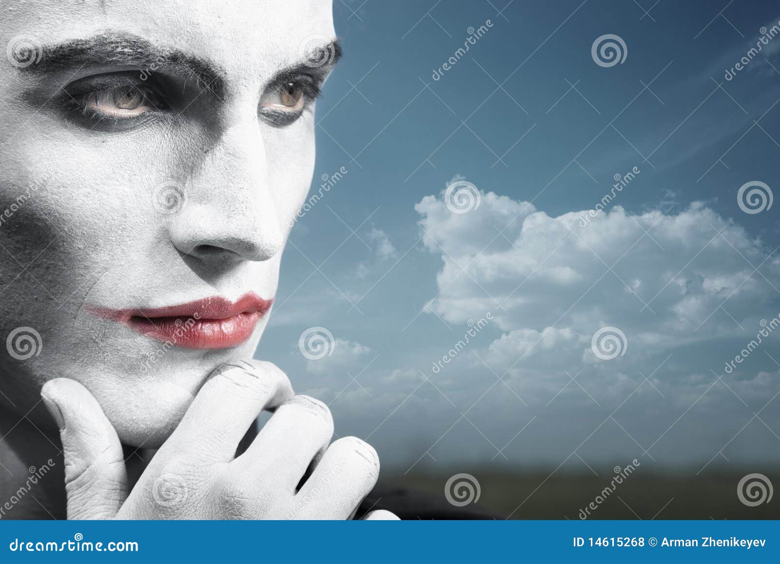 Pensive clown stock photo. Image of freedom, face, concept - 14615268
