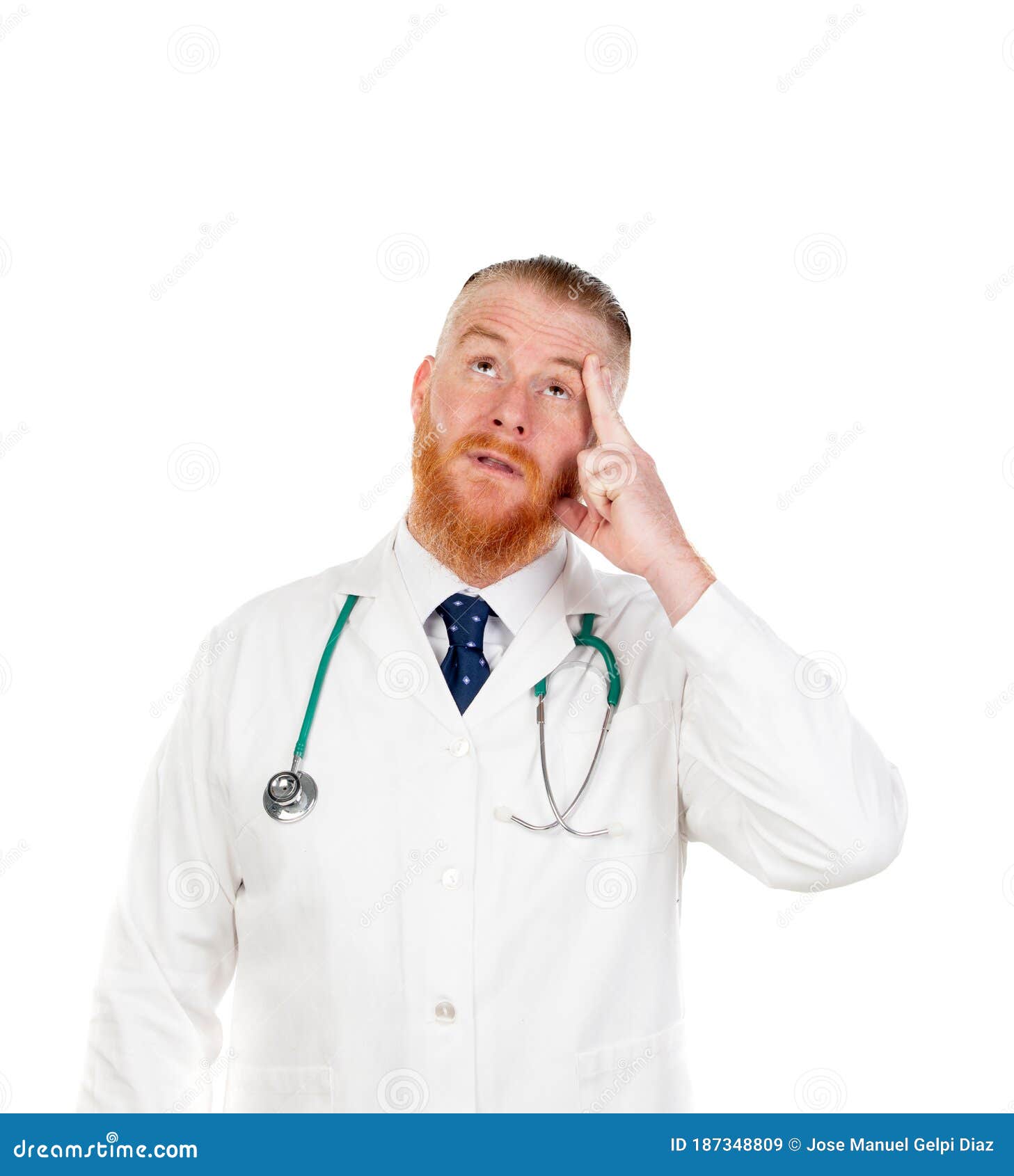 Pensive doctor stock image. Image of looking, medicine - 187348809