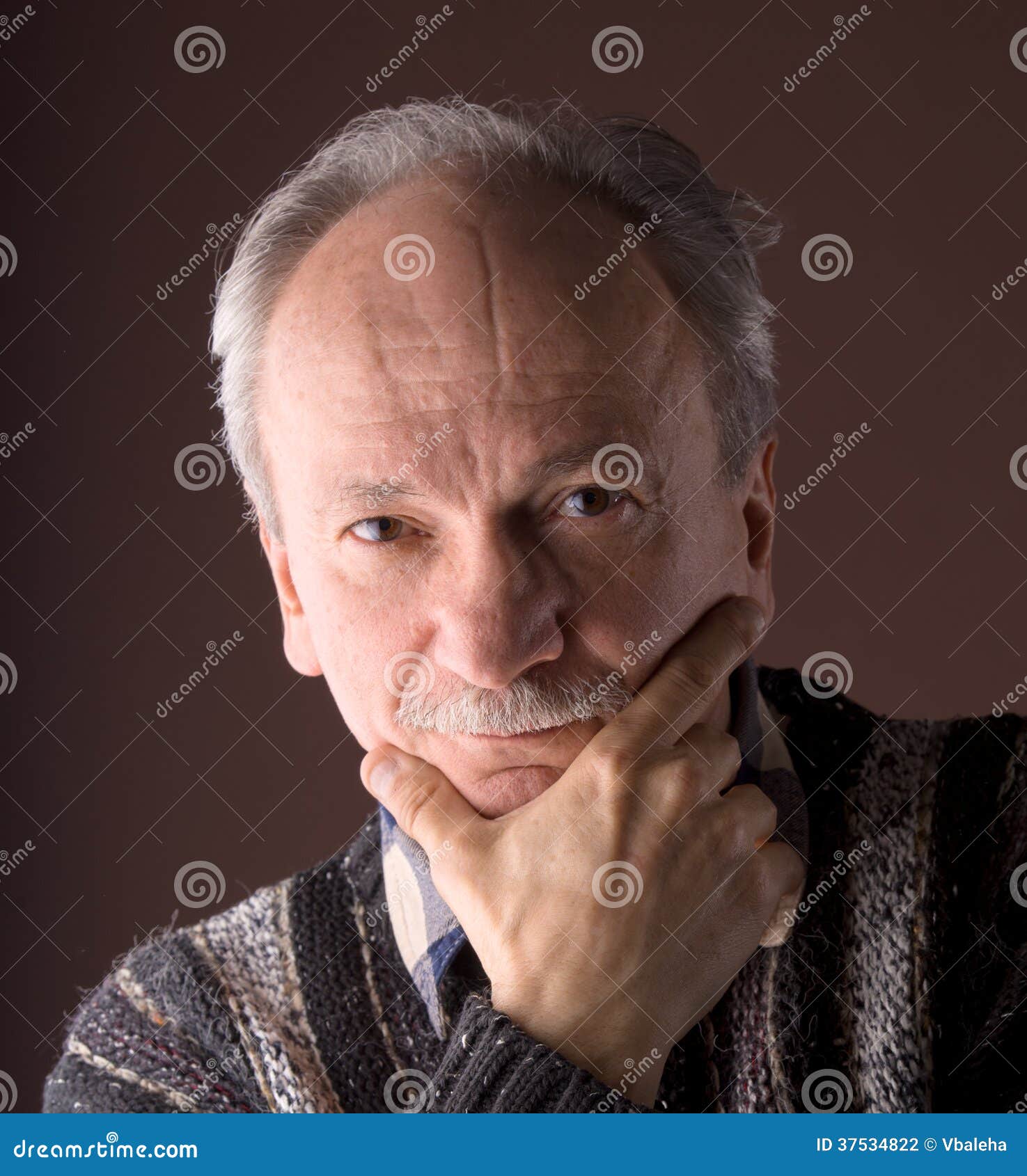 Pensive elderly man stock photo. Image of portrait, aged - 37534822