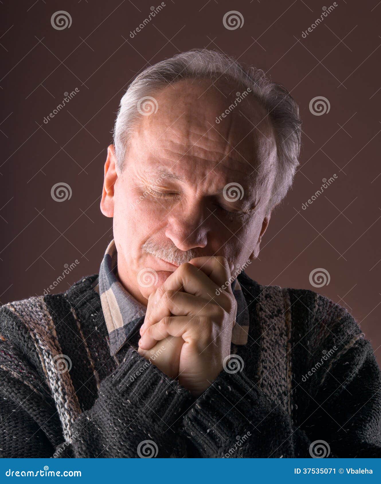 Pensive elderly man stock image. Image of intelligent - 37535071