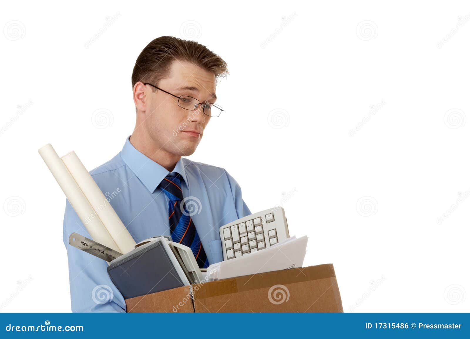 Pensive employee stock photo. Image of male, businesspeople - 17315486