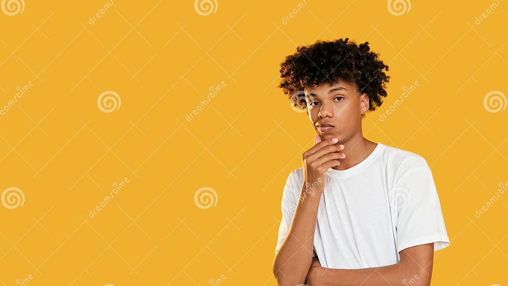 Pensive Face Problem Contemplation Puzzled Guy Stock Photo - Image of ...