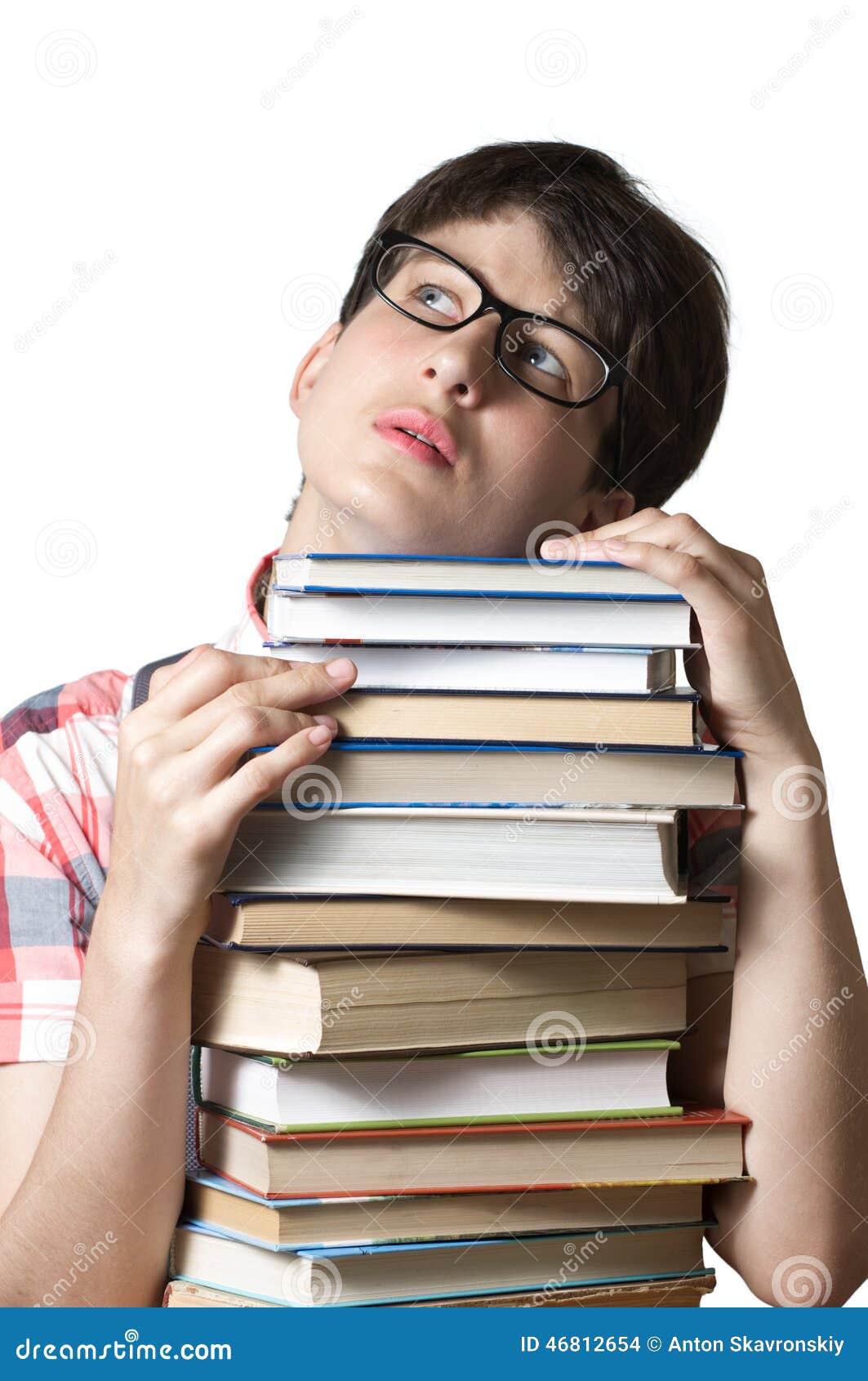 Pensive female student stock photo. Image of book, pondered - 46812654