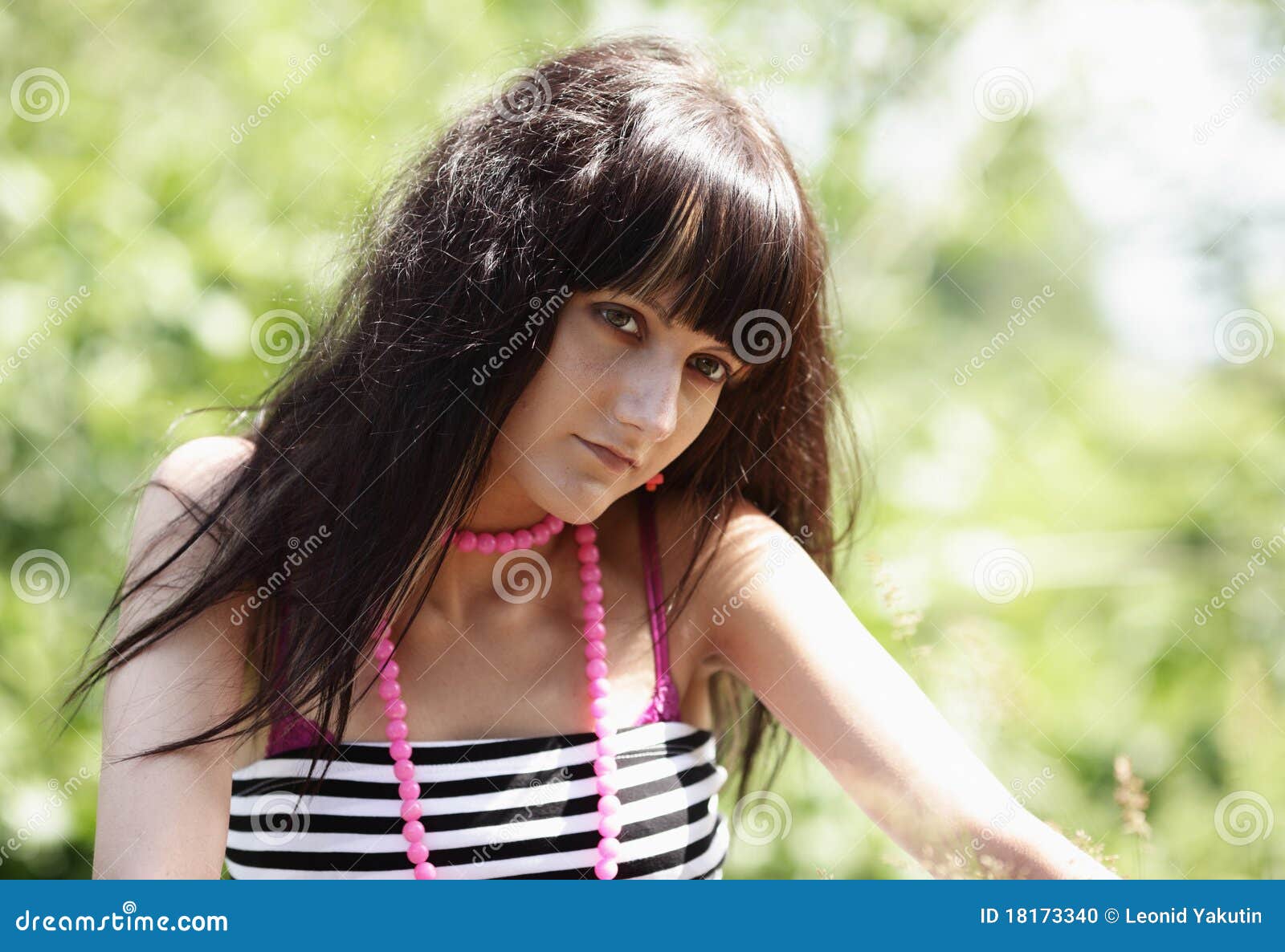 Pensive girl stock photo. Image of women, long, young - 18173340